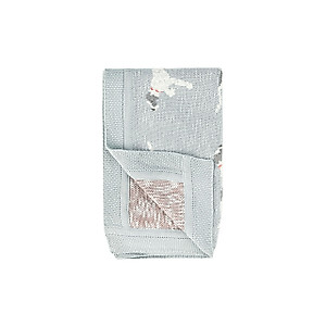 Creative Co-Op DF2527 40" L x 32" W Cotton Knit Baby Dog Blanket, Blue, Small