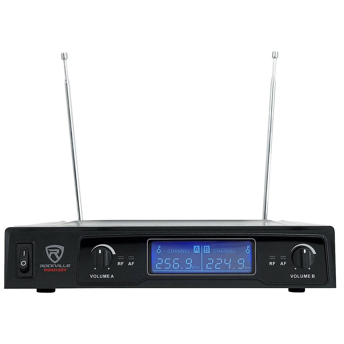 Rockville RWM132V VHF Wireless Dual Handheld Microphone System/High Sensitivity, Black