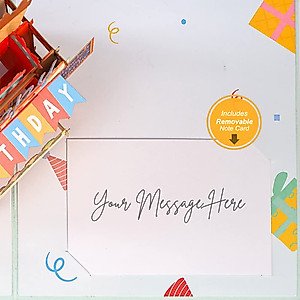 Paper Love Happy Birthday Ice Cream Truck Pop Up Card, For Adults and Kids - 5"x7" Cover - Includes Envelope and Note Tag