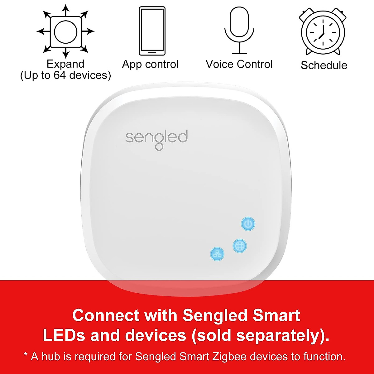 Sengled Use Products, Compatible with Alexa and Google Assistant, Homekit, Siri, Smart Hub, 1 Pack, White
