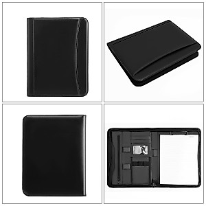 Leathario Portfolio Business Folder Padfolio A4 Writing Pad Document Organizer for Men Women Office Conference Notepad Clip Boards