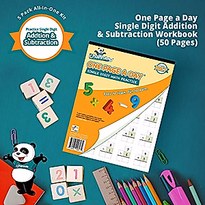 Channie’s All-In-One Visual Handwriting & Math Workbook Set for Pre-Kindergarten - 1st Grade Elementary School Students (5 Pack)