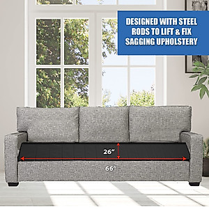 Product Trend Furniture Fix Steel for Chair, Sofa, Loveseat, Mattress, or Couch-Cushion Support, Supercomfortable Nonslip Adjustable Seat Support, Extend Furniture Life, (66 x 26) Inches Deep (Black)