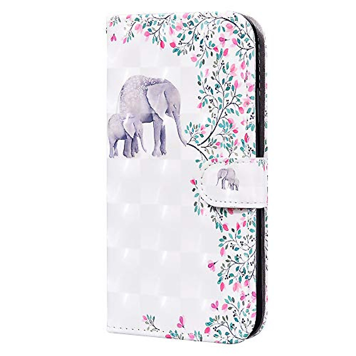 EMAXELER Xiaomi Redmi Note 9 Case 3D Print Full Stylish PU Leather Shockproof Flip Wallet Bookstyle Magnetic Case with Kickstand Credit Cards Slot for Xiaomi Redmi Note 9 CT 3D: Flower Elephant