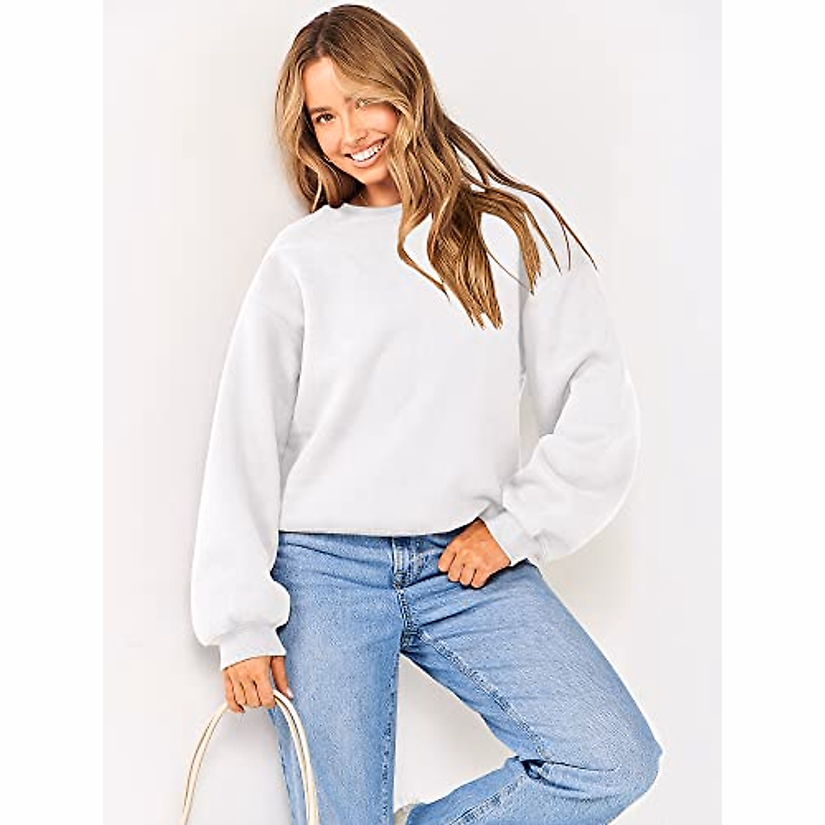 ANRABESS Sweatshirts for Women Teen Girls Loose Fit Fleece Pullover Casual Hooded Sweaters Fall Winter Fashion y2k Clothes A1026-baise-M White