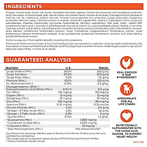 NutriSource Performance Dog Food, Made with Chicken and Rice, with Wholesome Grains, 40LB, Dry Dog Food