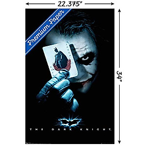 Trends International DC Comics Movie - The Dark Knight - The Joker with Batman Playing Card Wall Poster, 22.375" x 34", Premium Unframed Version