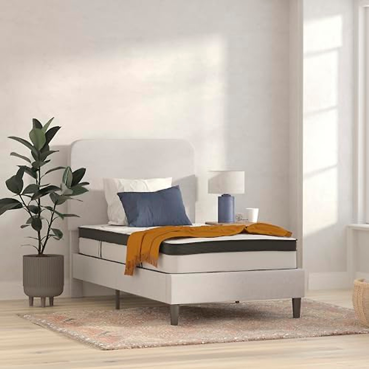 Flash Furniture Capri Comfortable Sleep 10" Hybrid Pocket Spring and Foam Mattress in a Box, Foam Pocket Spring Hybrid Mattress, Twin