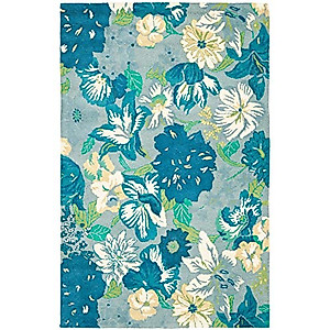 SAFAVIEH Soho Collection 7'6" x 9'6" Blue/Multi SOH849A Handmade Premium Wool & Viscose Area Rug