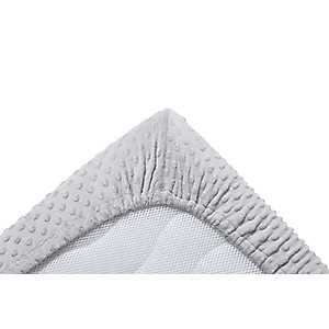 Blackleaf Baby Minky Playard Sheet, Ultra Soft Portable Mini Crib Sheets, Minky Dots Plush Playard Mattress Cover (Glacier Gray)