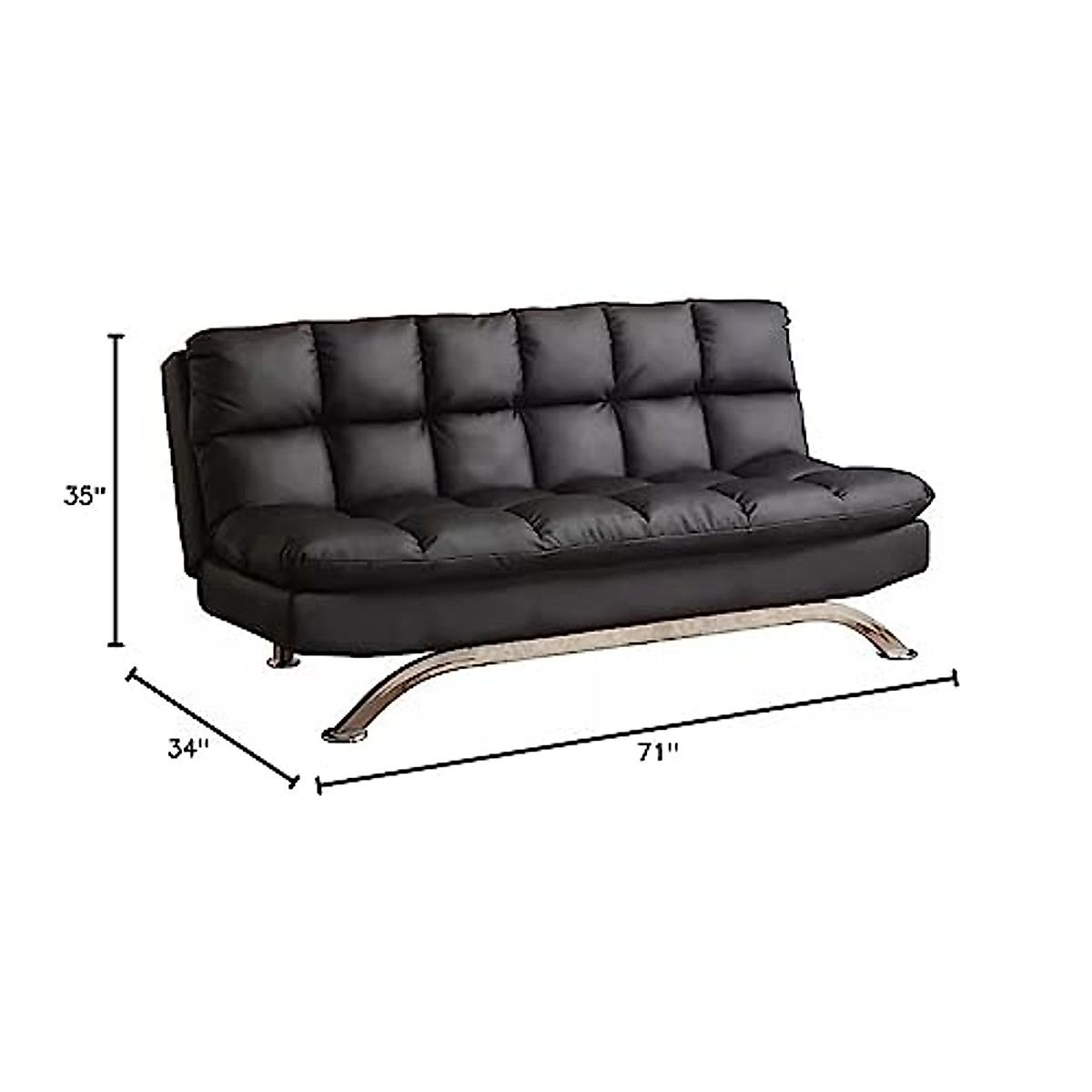 Furniture of America Adelle Convertible Sofa/Futon, Black
