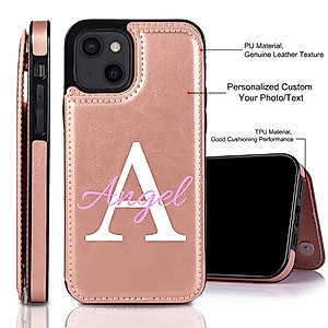 NICETUFF Custom Phone Case for iPhone 6 7 8 Plus 11 12 13 Mini 14 Plus 15 Pro Max, Soft Silicone Leather Cover, Personalized Name Handwritten Style Phone Cases
