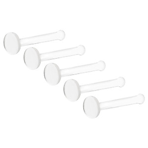 Forbidden Body Jewelry 18G Clear Nose Studs - 2mm Invisible Clear Piercing Retainers Jewelry Set, I Shaped, Flat Nose Rings Women & Men - Bioflex Small Nose Studs for Work (5 Pcs)