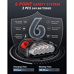 Styirl Mini Cordless Electric Chainsaw - 4/6 Inch Mini Electric Chain Saw, Small Hand Chainsaws, Power Chain Saws for Tree Battery Powered with 2 Pcs 24V Batteries, Christmas Gifts for Men/Women