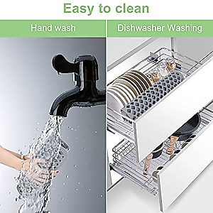 Sink Protectors for Kitchen Sink , 24 inch x 12 inch Heat Resistant Kitchen Sink Mat for Bottom of Stainless Steel/Porcelain Sink with Center Drain,No-Slip Sink Grid Accessories(Grey)