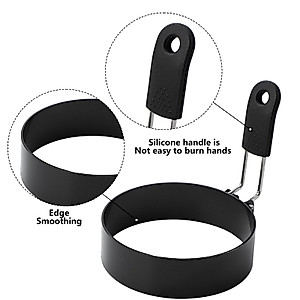 Egg Rings for Frying Eggs Nonstick 5 Packs Egg Ring Stainless Steel Pancake Molds Omelet And Egg Rings for Griddle