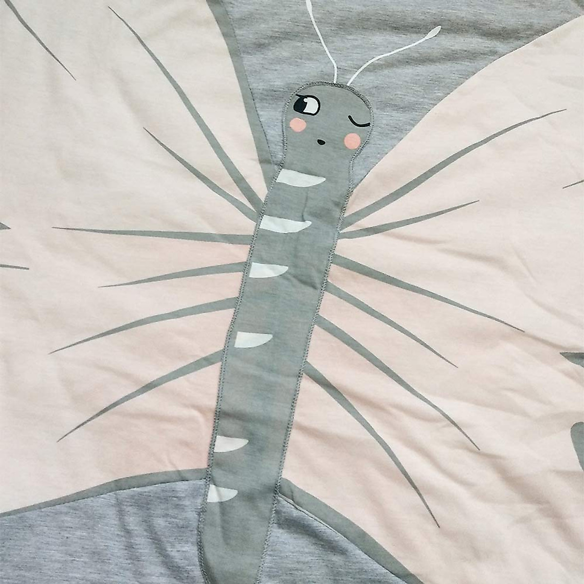 USTIDE Baby Rugs, Creeping Crawling Mat,Nursery Rug for Baby Girl, Children Anti-Slip Game Mat Cotton Floor Play Mat Blanket Play Carpet Kids Room Decor 37.4 x 37.4 (Butterfly)