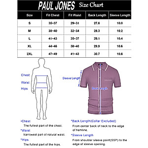 Mens Short Sleeve Knit Shirt Vintage Button Down Golf Polo Shirt Purple S