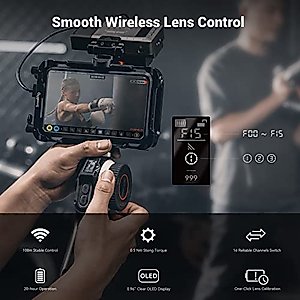 SmallRig MagicFIZ Wireless Follow Focus Basic Kit with Handwheel Controller and Receiver Motor, 100m / 328ft Remote Focus Control for DSLR and Cine Lenses - 3781