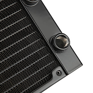 12 Pipe Heat Exchanger Radiator, Liquid Cooler with Water Separator, G1/4Thread Copper Fin Water Cooler Tube for PC CPU Water Cool System Computer(360mm)