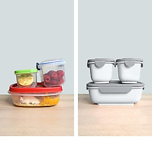 Connecting Bento Box Food Storage Containers | OmieBox OmieGo | Snack Container, Meal Prep, Leak Proof Airtight Food Storage, Adult Lunch Box
