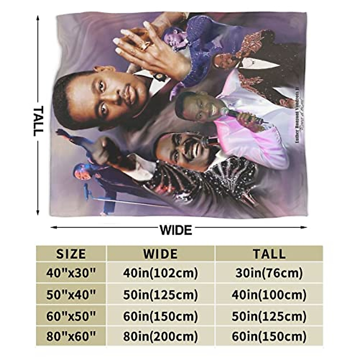 DOTZRLT Luther Singer Vandross Blanket Printed Flannel Blanket Home Decor Soft Comfortable Warm Throw Blankets 80"x60"