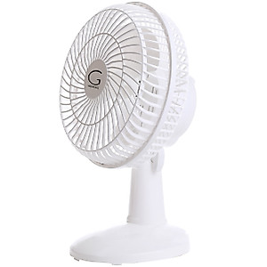 Genesis 6-Inch Clip Convertible Table-Top & Clip Fan Two Quiet Speeds - Ideal For The Home, Office, Dorm, More White