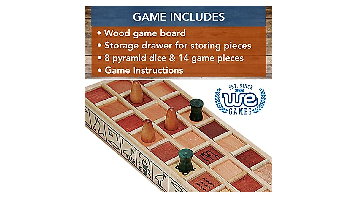 Ancient Egyptian Senet Board Game for Kids & Adults | Wooden Strategy Game