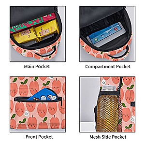 KiuLoam Cute Peach Kids Backpacks For Toddler Boys And Girls Preschool Backpack With Chest Strap 12 Inch