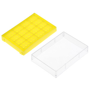 uxcell Centrifuge Tube Rack Storage Box, 96-Well 5.5mm Hole Dia Polypropylene Holder for 0.2ml Microcentrifuge Tubes Vials Samples, Blue Yellow Red 3in1 Set