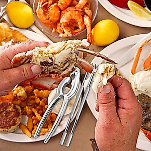 8 Pcs Lobster Crackers and Picks Set, Crab Leg Cracker Tools, Stainless Steel Seafood Crackers & Forks Nut Cracker Set for Eating Stake Support