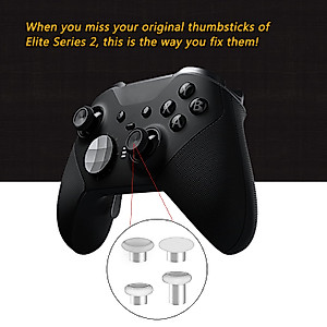 6 in 1 Swap Thumbsticks, Replacement Magnetic Joysticks for Xbox One Elite Series 2 Controller (White)