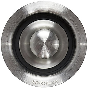 SinkSense 3.5" Disposal Flange Drain with Stopper, Stainless Steel