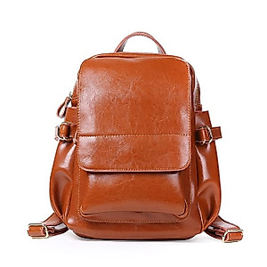 Cute  Purse Backpack for Women Genuine Leather Fashion Multipurpose Design Handbags and Casual Travel Shoulder Bag Medium  (Brown)