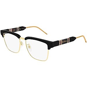 Gucci Rectangular Eyeglasses GG0605O 001 Gold/Black 52mm