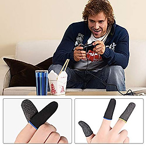 HEALLILY 5 Pairs Mobile Game Finger Cots Touchscreen Controller Finger Sleeve Breathable Anti- Sweat Thumb Finger Sleeve Thin Gaming Finger Gloves