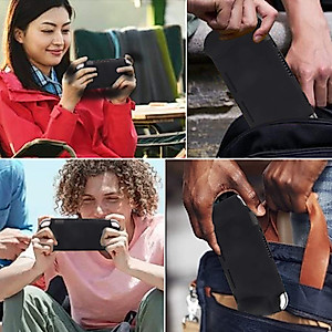 Silicone Protective Case for Nintendo Switch Lite, Soft Grip Case Cover with Comfort Ergonomic Handles for Nintendo Switch Lite 2019 [Self Stand][4 Thumb Stick Caps] (Black)