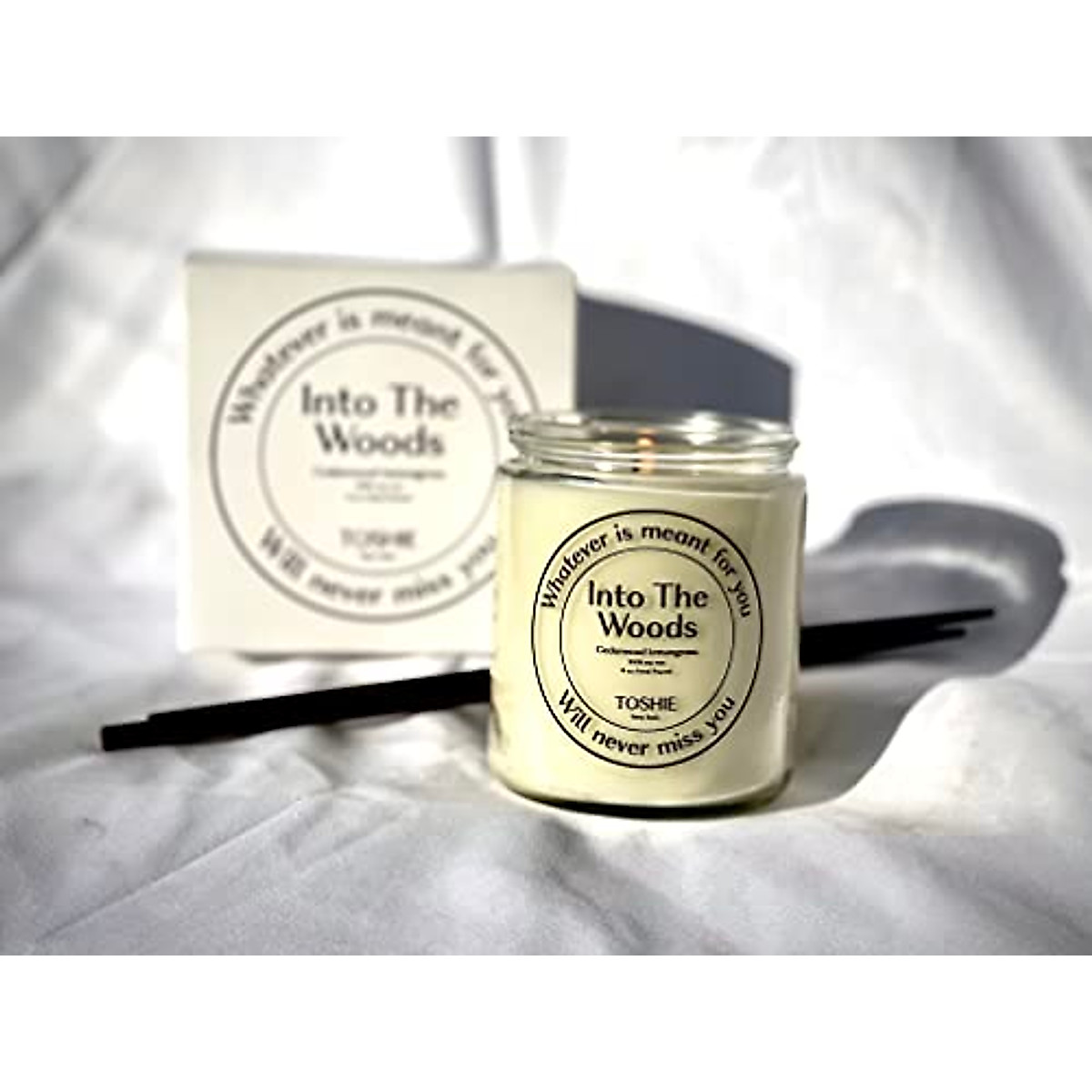 Into The Woods | Cedarwood and Lemon Grass Organic Essential Oils, Winter Highly Scented Hand Poured Soy Candles For Home | 8oz Clear Jar, 40 Hour Burn Time, Made in the USA (In to The woods)