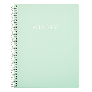 TSFPapier Undated Weekly and Monthly Note book Planner for 2024 and 2025, Soft Cover Daily to Do List Organizer Appointment Journal Schedule Spiral Notebook, 8.9x7.1 inch, MintGreen