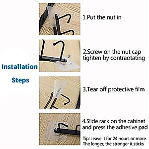 YIHAIXINGWEI White Cup Holder Under Cabinet 6 Hook Coffee Cup Mug Holder for Kitchen, Fit for 1 Inch Thickness Shelf or Less (with Adhesive).