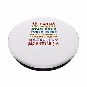 13-Year-Old 13th Birthday Bar Mitzvah Boy Mazel Tov Jewish PopSockets Standard PopGrip