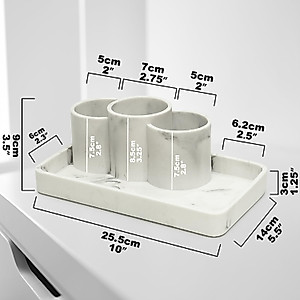 Bathroom Tray (White04, 5.6" L x 3.5" W x 9.9" H)