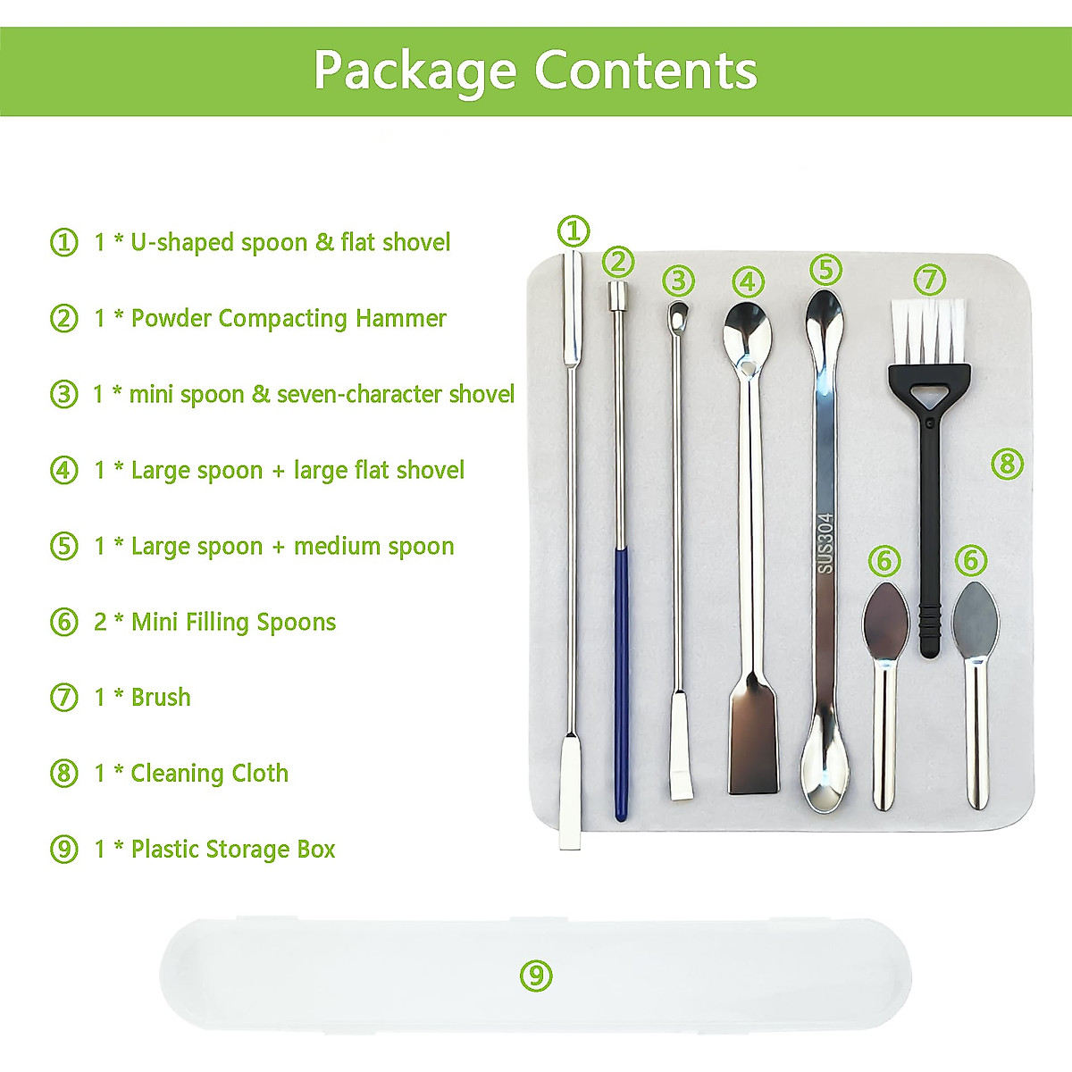 10 PCS Capsule Filling Tool Kit for Pill Filler - Lab Scoops 000# 00# 0# 1# 2# Lab Spoons Tool Suitable for Medication, Supplements, Turmeric Powder Capsules