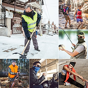 AZORINA 4 Pack Neck Gaiter Face Mask Scarf Masks Bandanas Breathable Outdoor Headwear Balaclavas Cover for Men Women (Black&Blue&Navy&Army Green)