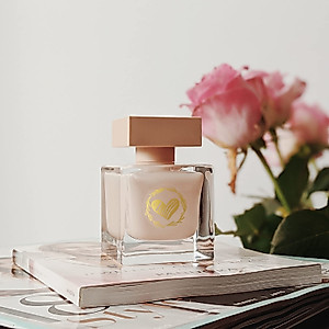 SAVITA Heart Envelope Seals, 500 Pcs Clear Bronzing Heart Stickers for Envelopes 1.26 Inch Round Heart Stickers for Wedding Invites DIY Craft (Gold)