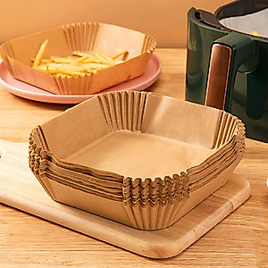 YOISDJL 200pcs Air Fryer Liners, 8.7" Square Parchment Disposable Paper Liner for Air Fryer, Baking, Roasting and Microwave, Non-Stick liner Accessories