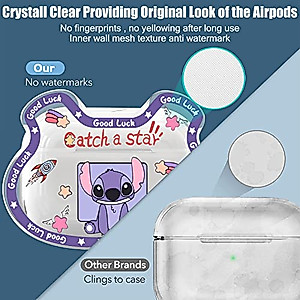 Cute Case for Airpods Pro Cover with Kawaii Blue Big Ear Dog Keychain for Women Girls Kid Funny Clear Protective Soft Silicone Cover Skin