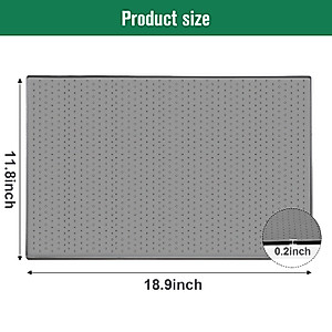OBKING Trash Can Mat, with Non-Slip Particles to Prevent Trash Can Movement and Protect Floors, Raised Edges to Prevent Spills, Suitable for Kitchen, Living Room, Bedroom(11.8"x18.9")