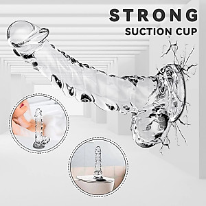 8.2 Inch Clear Dildo Sex Toys - Soft Realistic Dildos with Suction Cup Monster Dildo with Hands-Free Play Curved Shaft and Ball Fake Penis, Anal G Spot Dildo Suitable for Beginner Women and Gay