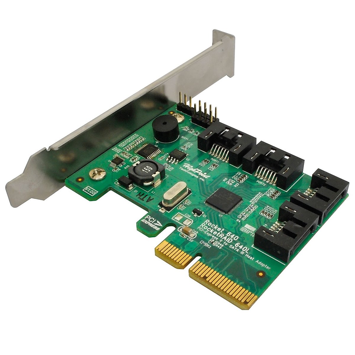 HighPoint RocketRAID 640L Internal 4 SATA Port PCI-Express 2.0 x4 SATA 6Gb/s RAID Controller -Lite Version